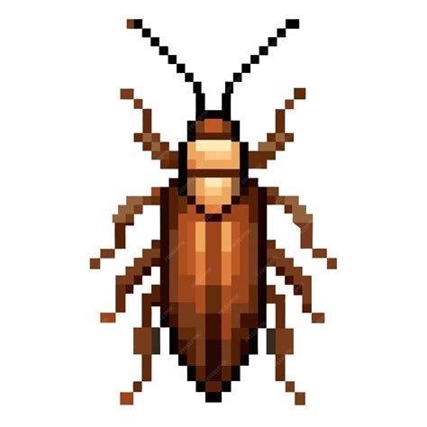 8 Bit Pixel Art Cockroach Illustration Retro Gaming Style Insect