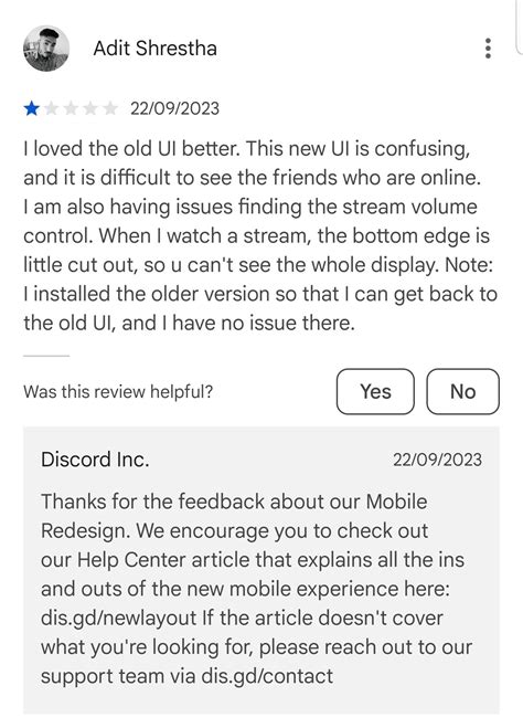 Discord Dont Care At All For About Mobile Ui Update But It Was Having