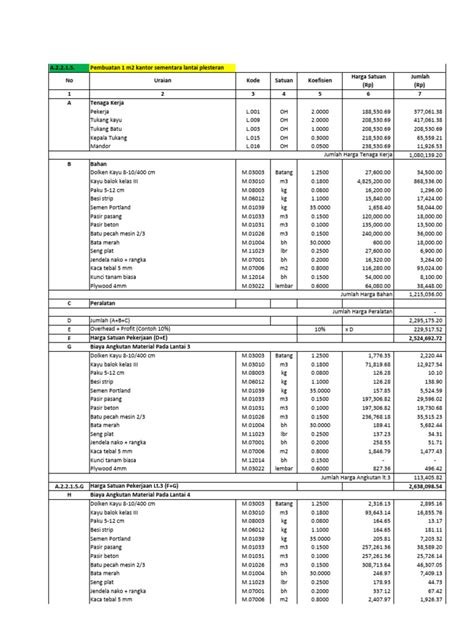 Ahsp Bangunan Sederhana Pdf