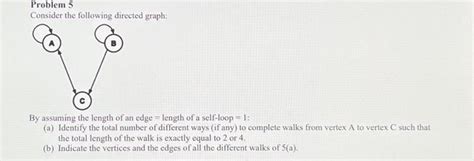 Solved Problem Consider The Following Directed Graph By Chegg