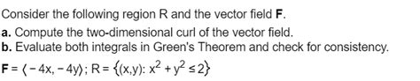 solved consider the following region and the vector field f