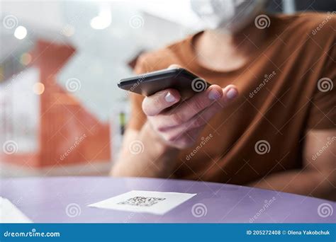Man Scanning Qr Code Stock Photo Image Of Hygiene Cleaning 205272408