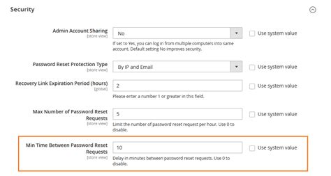How To Configure Minimum Time Between Password Reset Requests For Admin