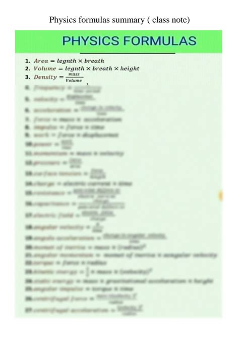 Solution Laws Of Motion Physics Formulas Summary Studypool