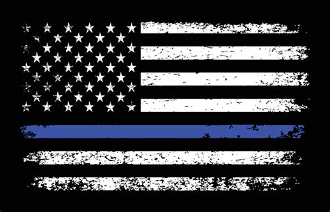 Thin Blue Line Distressed American Flag Vector 21961449 Vector Art At