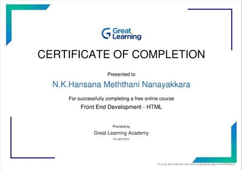 Hansana Nanayakkara On Linkedin Greatlearningacademy Greatlearning Glacertificate