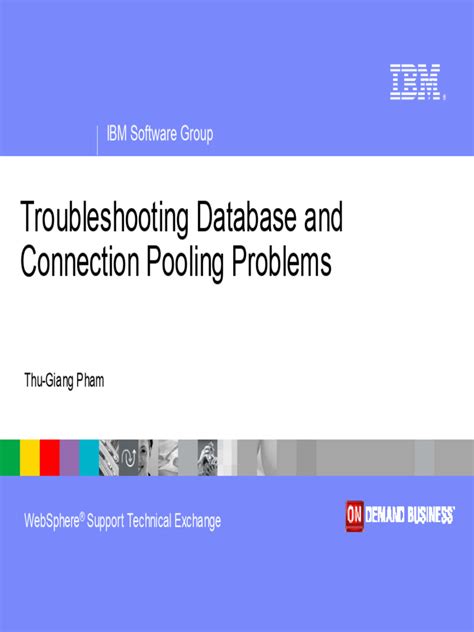 troubleshooting database and connection pooling problems pdf