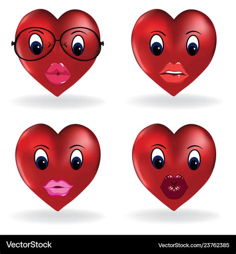 Emoji Heart Smiley Lip Sexy Creator Design Vector Image