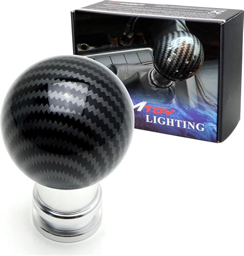 Ijdmtoy Glossy Black Carbon Fiber Finish Ball Type Gear