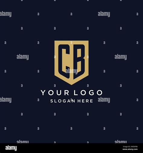 Cb Monogram Initials Logo Design With Shield Icon Template Stock Vector Image And Art Alamy
