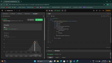 How To Find Peak Index In A Mountain Array Abhishek Dhawan Posted On