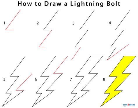 How To Draw A Lightning Bolt Step By Step Pictures
