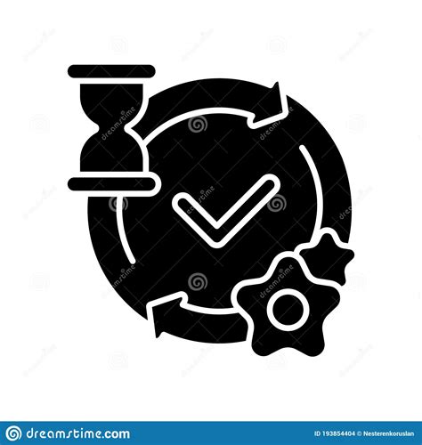 processing black glyph icon stock vector illustration of black