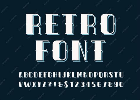 Premium Vector Vector Retro Font Alphabet Trendy Modern Vintage