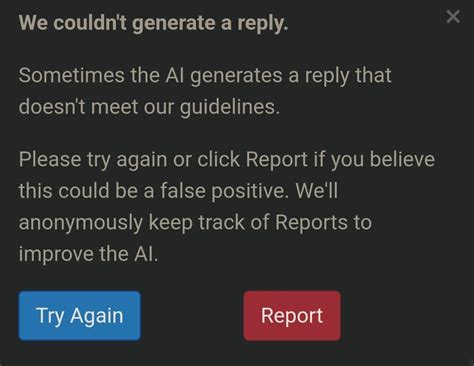 New Chat Error Update R CharacterAI