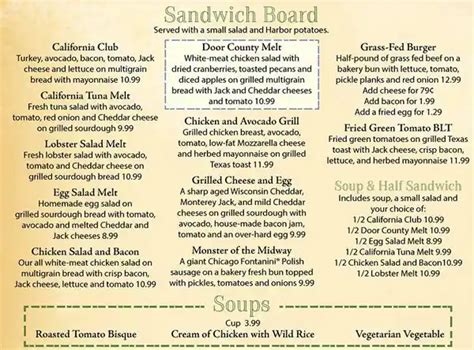 Menu At Egg Harbor Caf Restaurant Downers Grove Mochel Dr