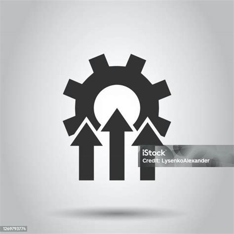 플랫 스타일의 개선 아이콘 흰색 격리 된 배경에 기어 프로젝트 벡터 그림 생산성 비즈니스 개념 0명에 대한 스톡 벡터 아트 및 기타 이미지 Istock