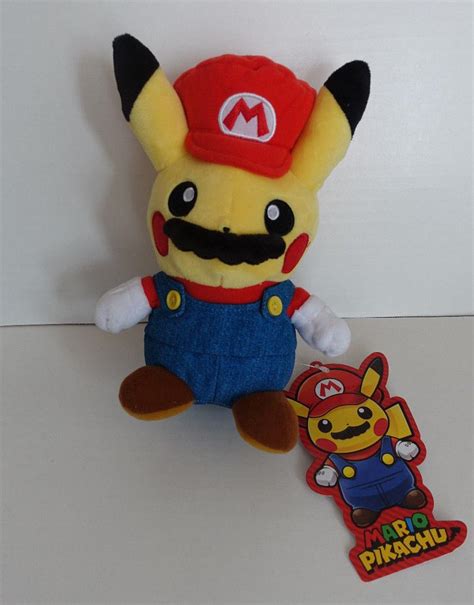 New Pokemon Center Japan Exclusive Mario Pikachu Plush 1915468637