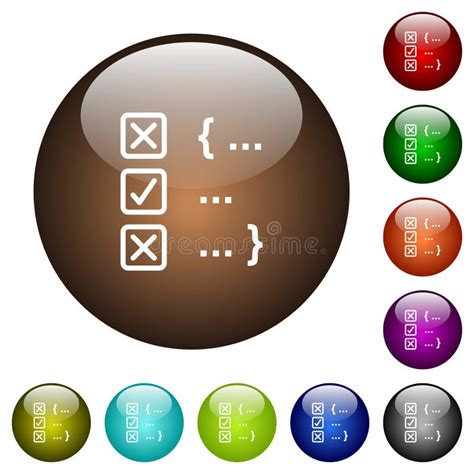 source code checking color glass buttons stock vector illustration of