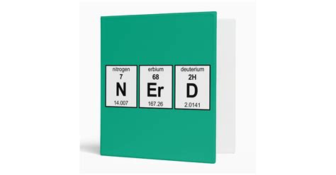 Nerd Periodic Table 3 Ring Binder Zazzle