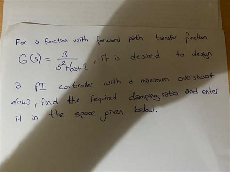 solved for a function with forward path transfer function to
