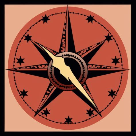 Premium Ai Image A Compass With Stars On It