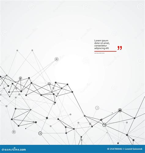 Vector Connect Lines And Dots Polygonal Template For Technology And