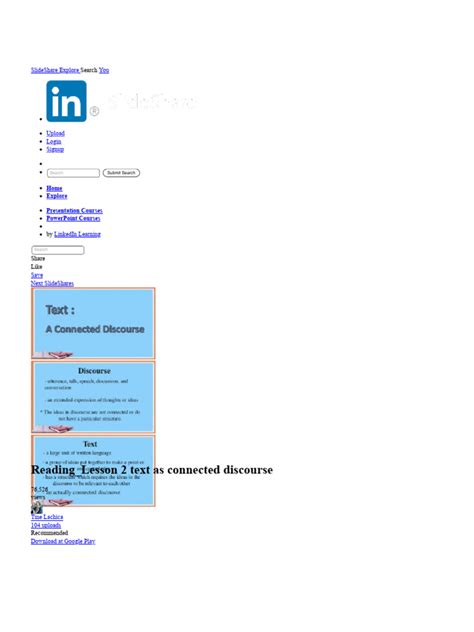 reading lesson 2 text as connected discourse pdf