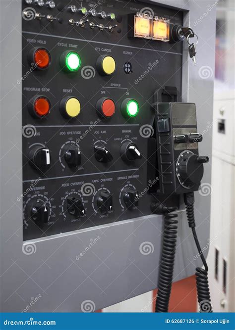 CNC Machine Control Panel Closeup Stock Photo Image Of Machinery Cutting