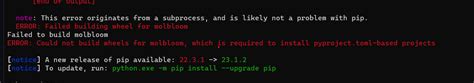 ERROR Failed Building Wheel For Molbloom Issue Ur Whitelab Chemcrow Public GitHub