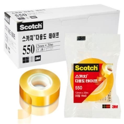 3m 스카치 다용도 투명테이프 리필 스카치테이프 셀로판테이프 12mmxx20m 12개입갑 보림과학