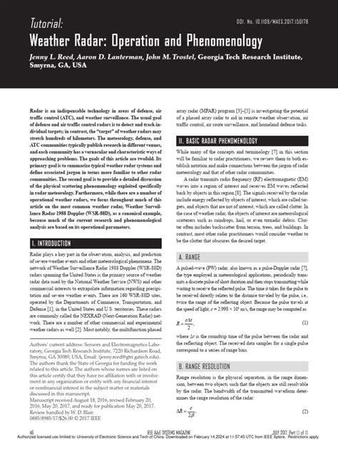 Weather Radar Operation And Phenomenology Pdf Radar Polarization Waves
