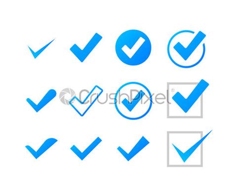 Checkmark Or Tick Mark Collection Set Acceptance Approval Right