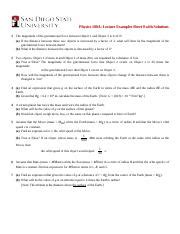 Physics A Lecture Examples Sheet With Solutions Docx Physics A Lecture Examples