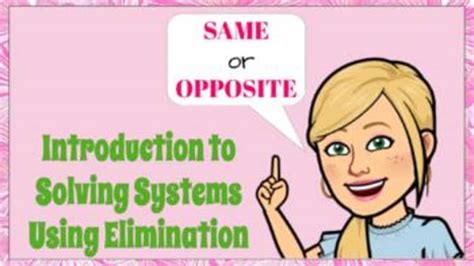 Introduction To Solving Systems Of Linear Equations Using Elimination