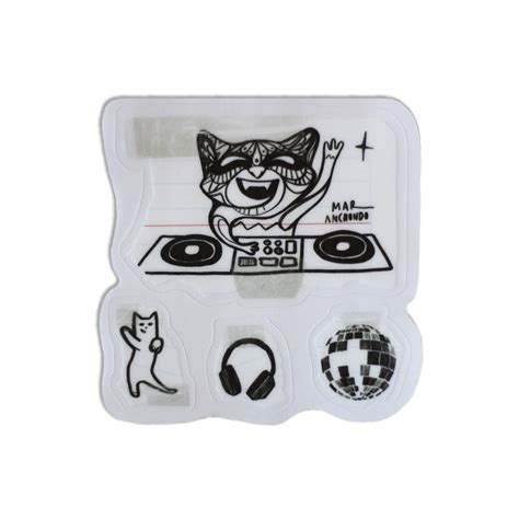 Mapache Dj Mini Stickers