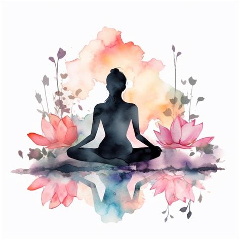 Premium Ai Image Painting Of A Woman Sitting In Lotus Position With