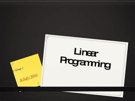 Myp 5 Real Life Linear Programming