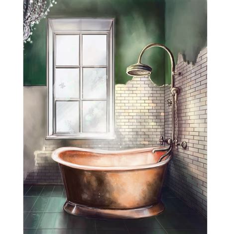 Иллюстрация Ванна в стиле ретро в стиле 3d | Illustrators.ru