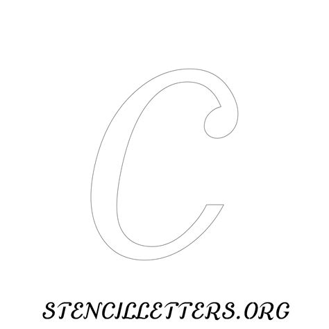 5 Inch Free Printable Individual 144 Cursive Uppercase Letter Stencils