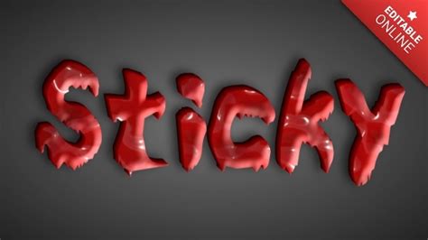 Sticky | Red Slime Style | Text Effect Generator