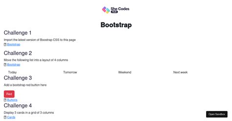 Bootstrap Forked Codesandbox