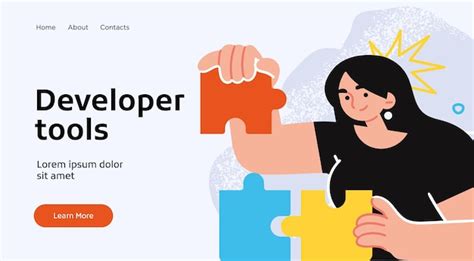 Premium Vector Landing Page Template Of Developing Computer Software
