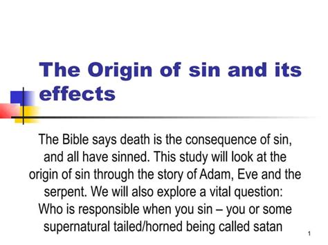 The Origin Of Sin And Who Is Responsible For Your Sins Ppt