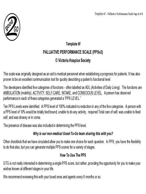 Fillable Online Appendix A Palliative Performance Scale Pps Fax Email Print Pdffiller