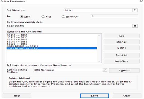 optimizing training loads using solver in excel