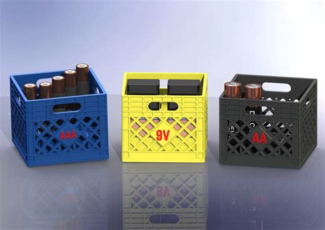 Milk Crate Battery Holders For Aa And Aaa Batteries W 2 Color Printed
