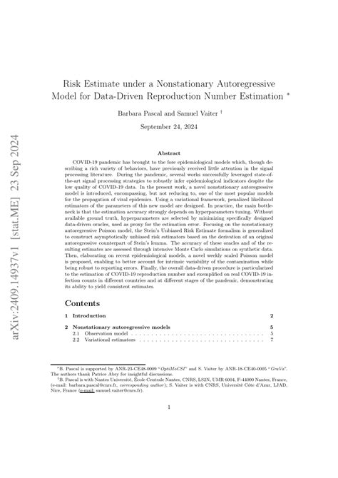 Pdf Risk Estimate Under A Nonstationary Autoregressive Model For Data