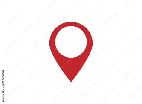 Pin Point Icon Red Map Location Pointer Symbol Isolated On White Background Stock Vector