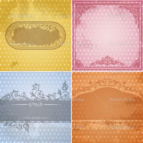 Набор старинных бумажных фонов с каллиграфическими рамками 20222281 Ларасток